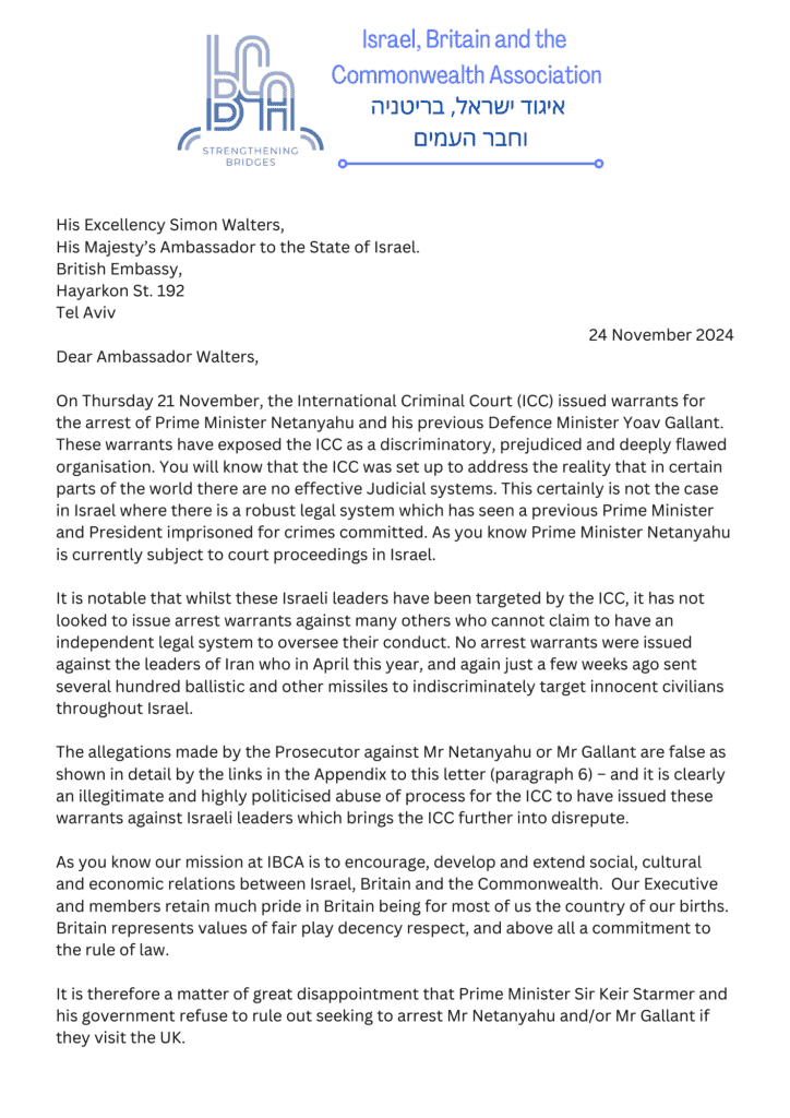 Letter from our Chair Melvin Berwald to the British Ambassador to ...